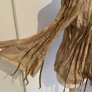 Agora | Tops | Nwt Agora Womens Crinkle Pleated Button Up Blouse With ...